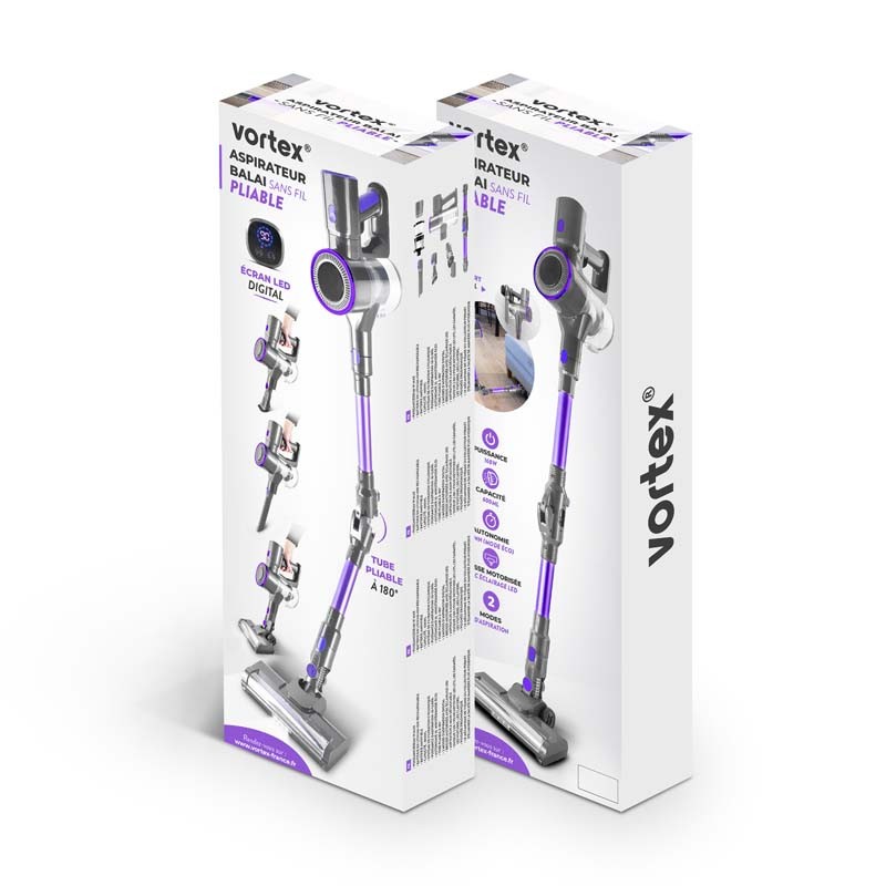 Aspirateur Balai Sans Fil Digital gris 160w F17 - VORTEX